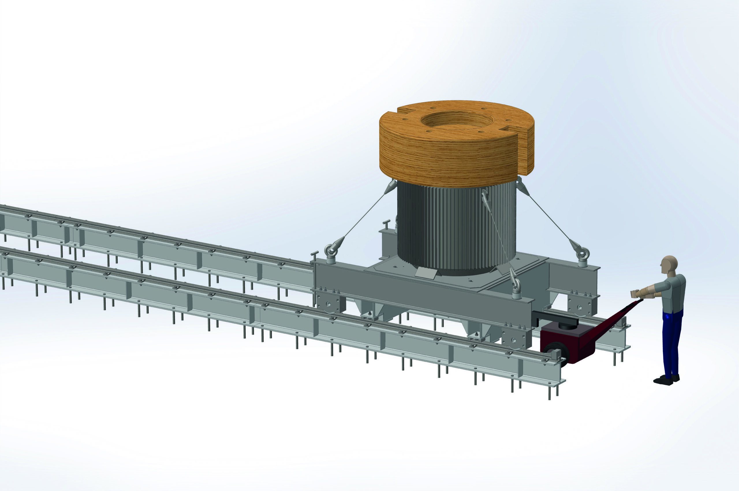 Flask Trolley & Rail System - Cyclife Aquila Nuclear | EDF Group
